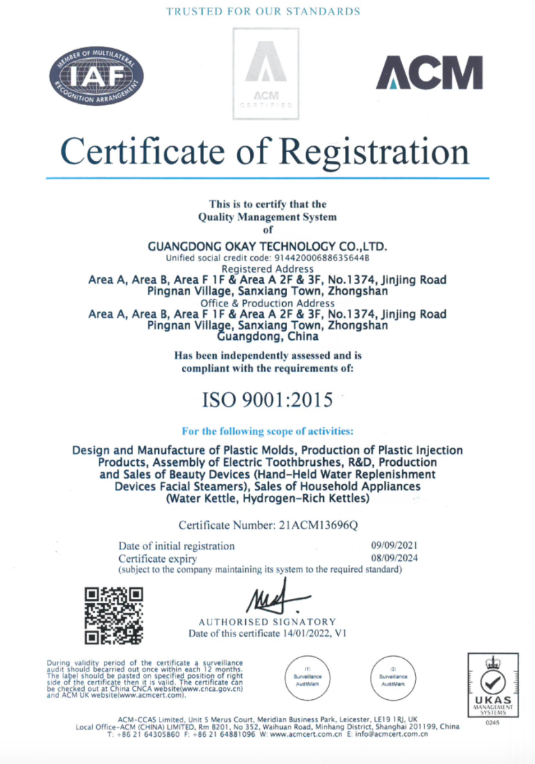 Certificates - OKACHI BEAUTY